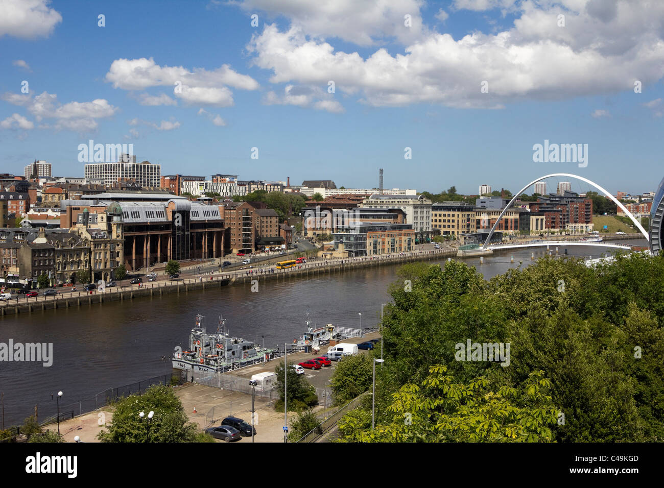 gateshead quayside views from river tyne bridge northern england uk gb ...