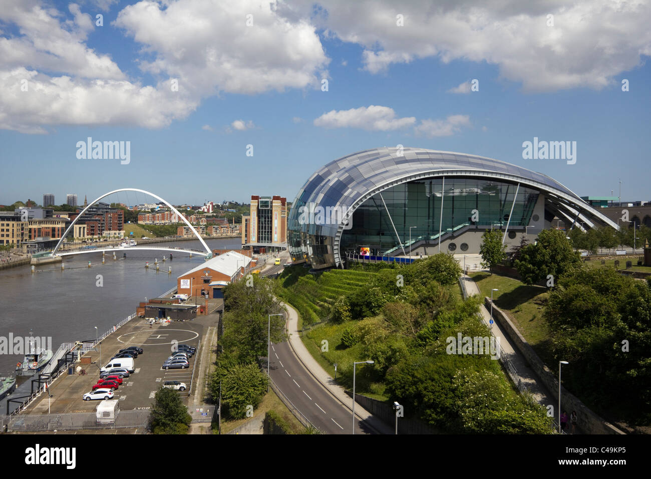 gateshead quayside views from river tyne bridge northern england uk gb ...