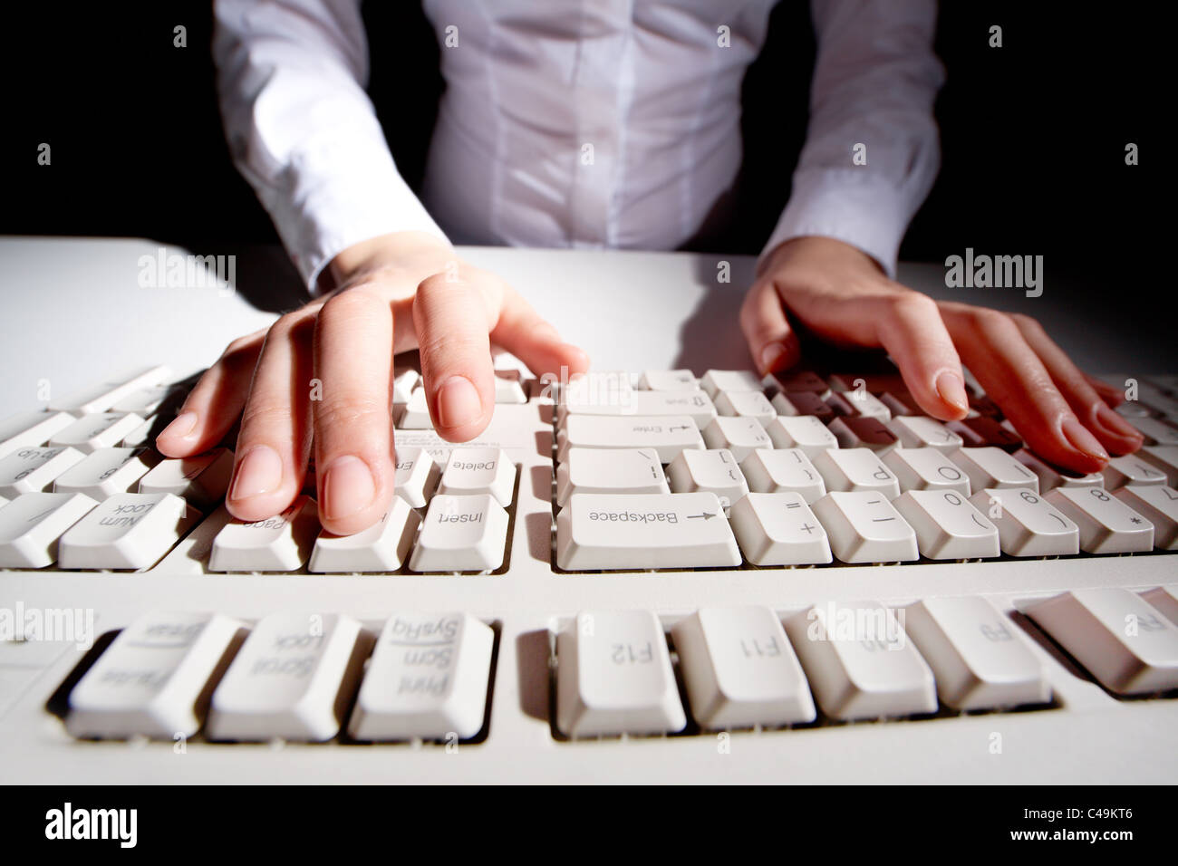 Keyboard Hands Dark High Resolution Stock Photography and Images - Alamy