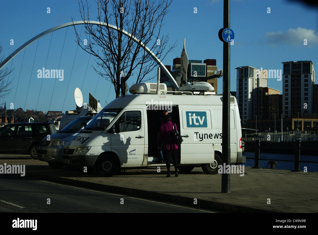 Television broadcasting van Stock Photo - Alamy