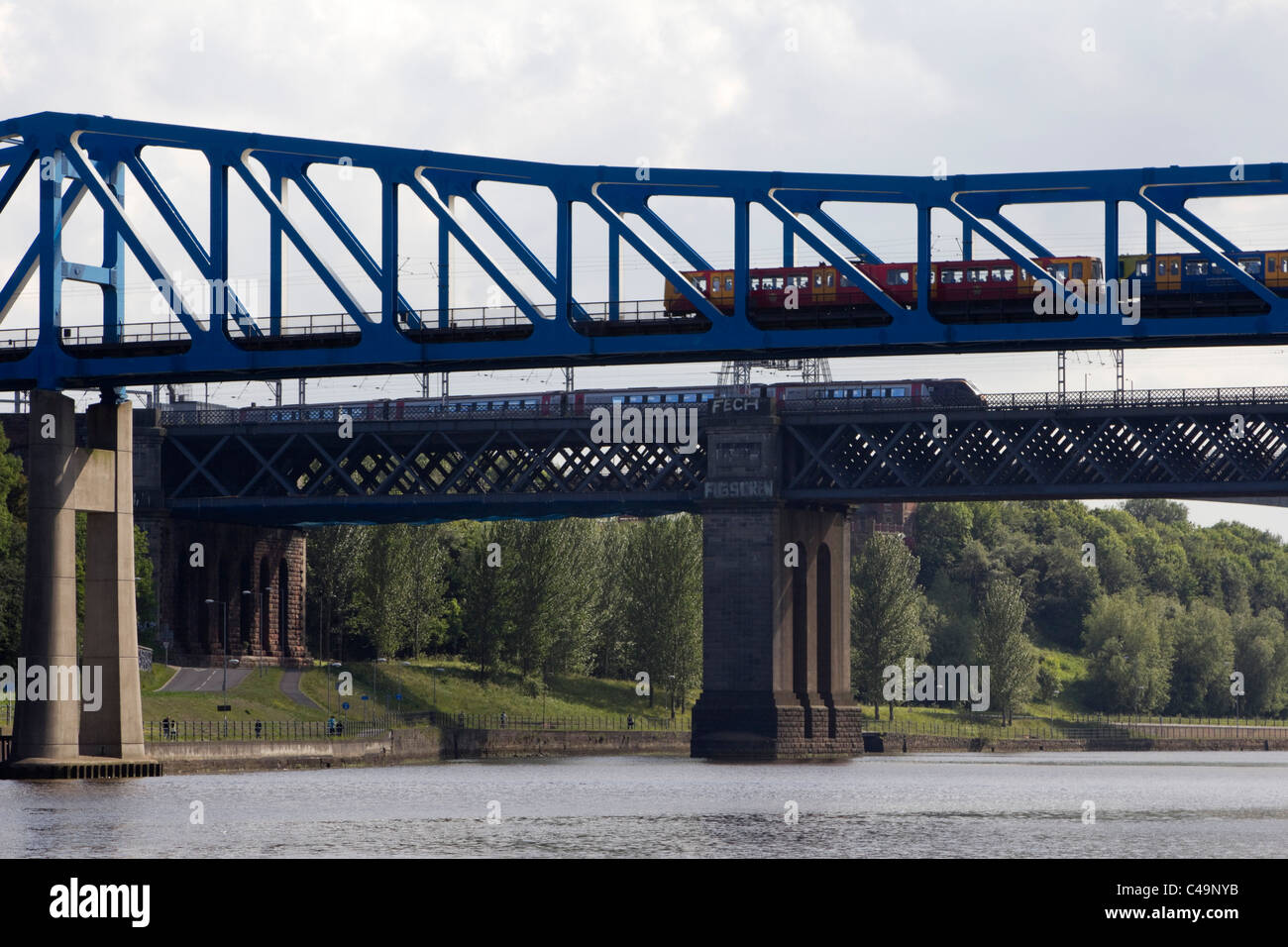 High Level Bridge road railway bridge river tyne and wear england uk ...