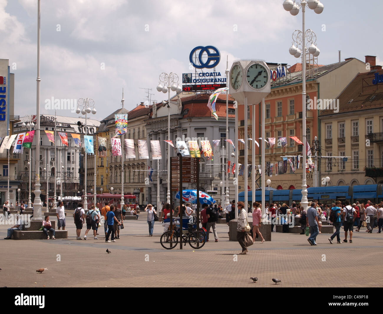Ban Josip Jelacic square, city center, Zagreb, Croatia; Europe Stock ...