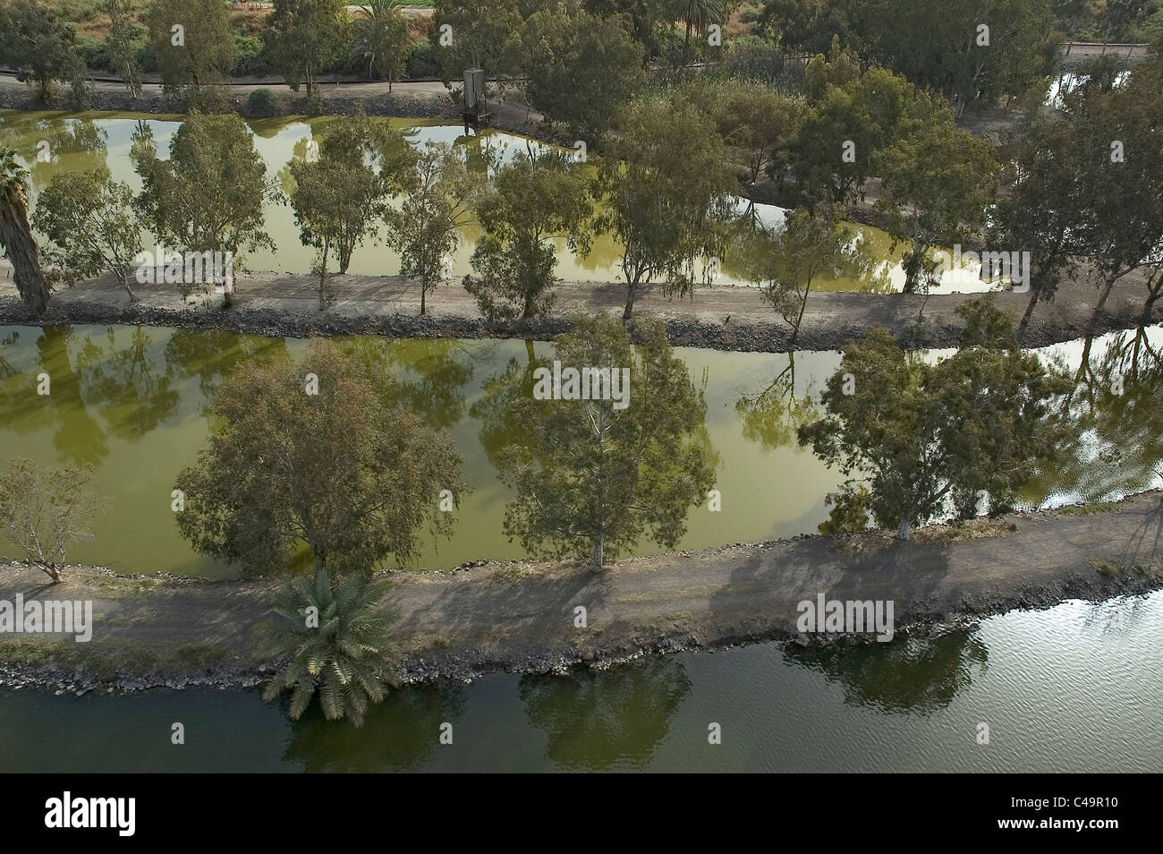 Aerial photograph of the southern basin of the Sea of Galilee Stock ...