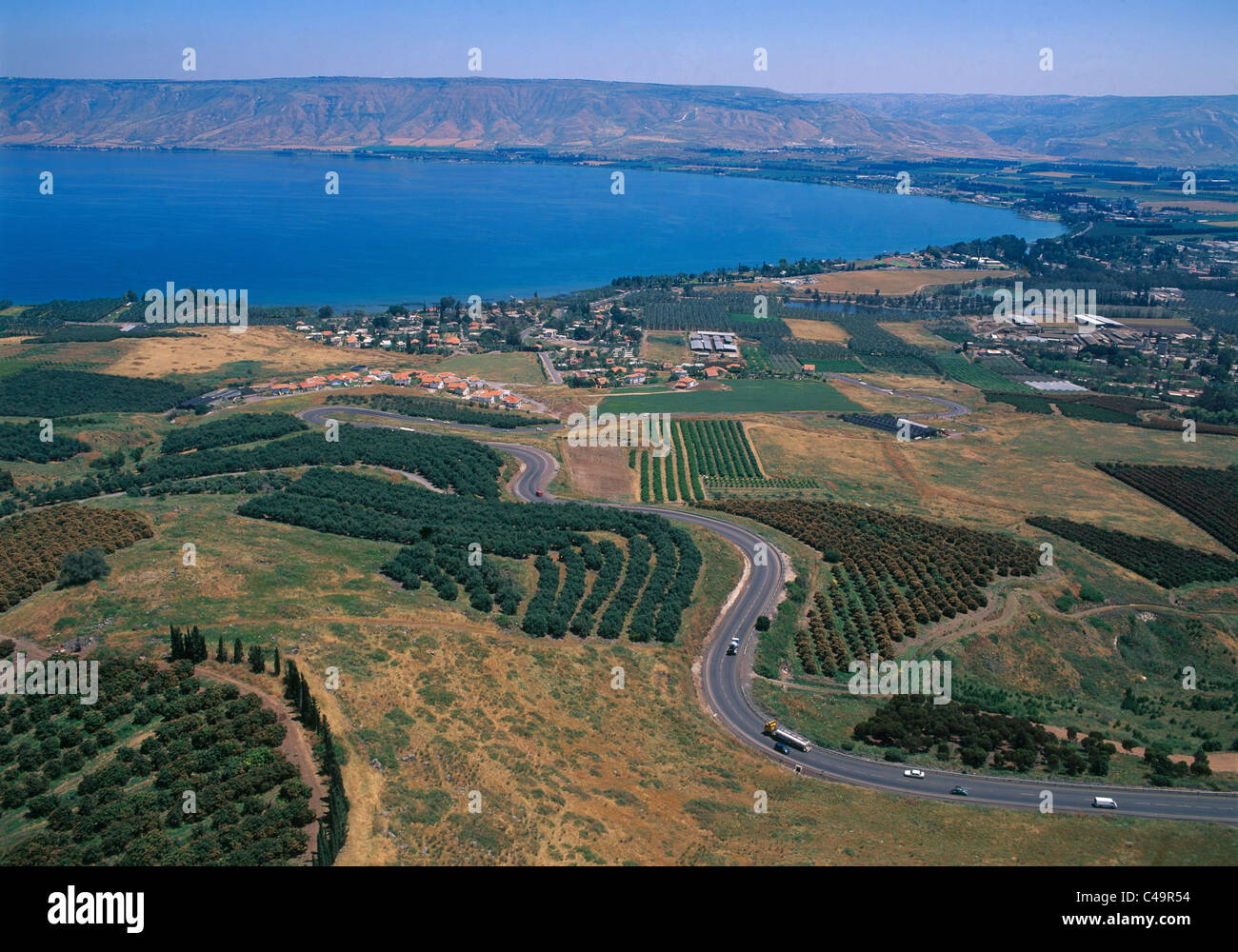 Aerial photograph of the Sea of Galilee Stock Photo - Alamy