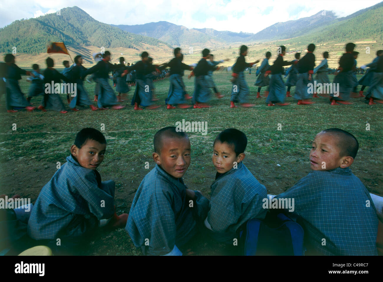 Photograph of monks in Bhutan Stock Photo - Alamy