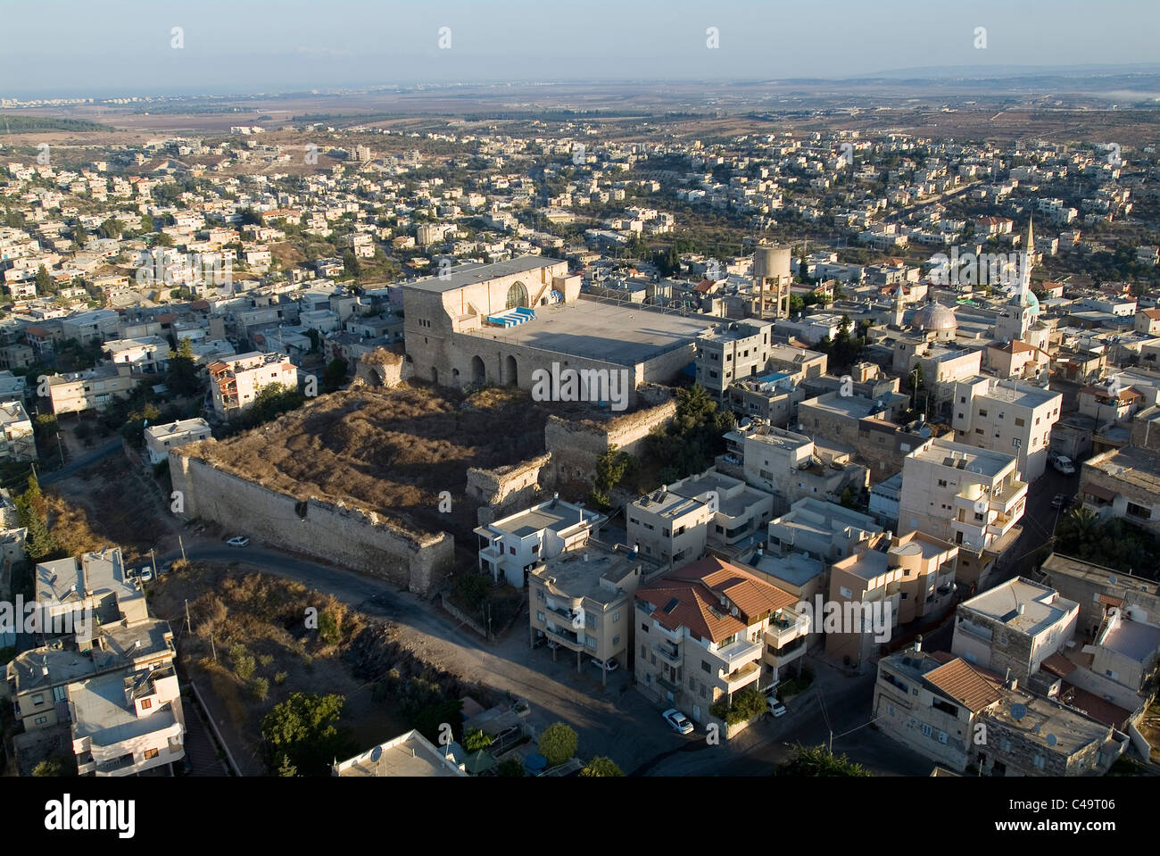 Aerial photograph of the arab village of Shefar'am in the lower Galilee ...