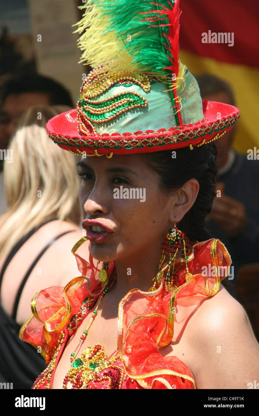 latin american people wearing traditional costumes at event in rome ...
