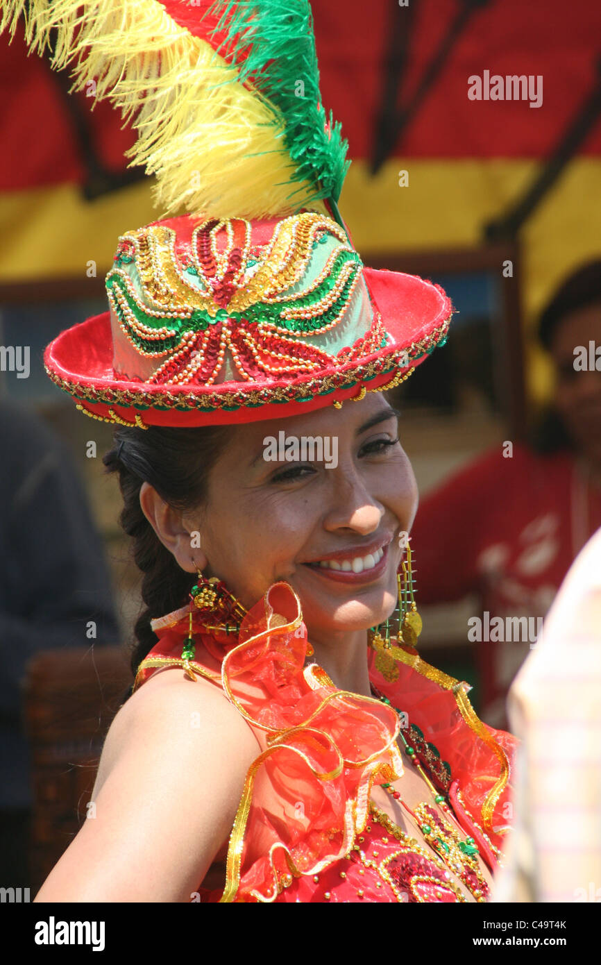 latin american people wearing traditional costumes at event in rome ...