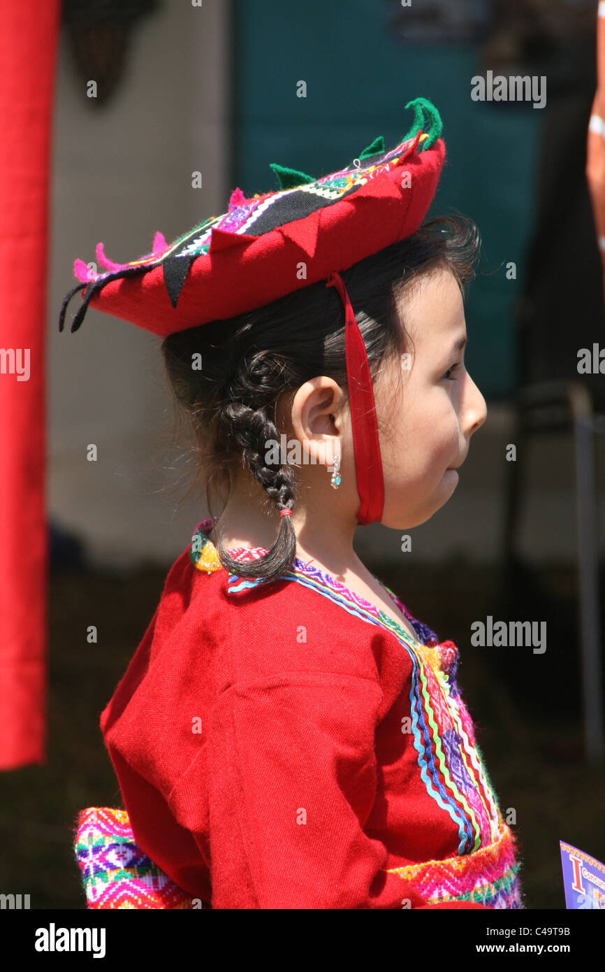 latin american girl wearing traditional costume at event in rome Stock ...