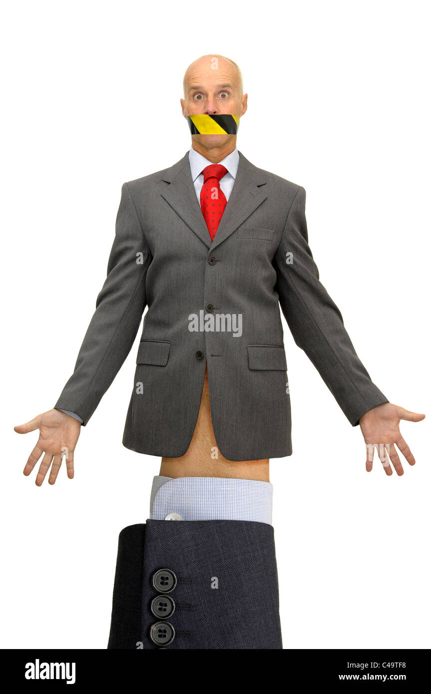 Puppet businessman isolated in white Stock Photo - Alamy