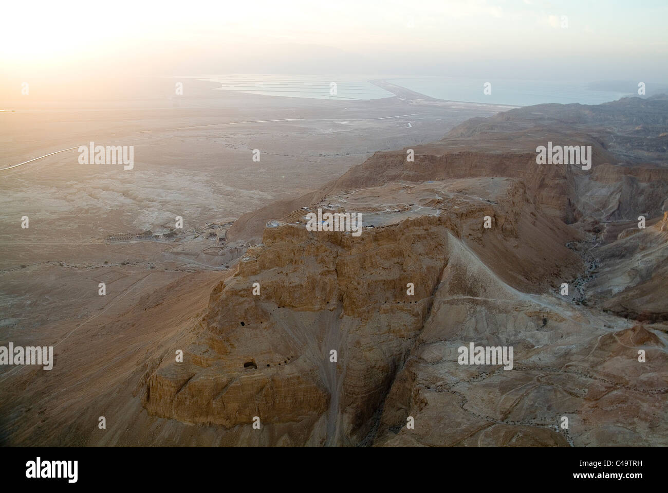 Aerial photograph of Masada at sunrise Stock Photo - Alamy