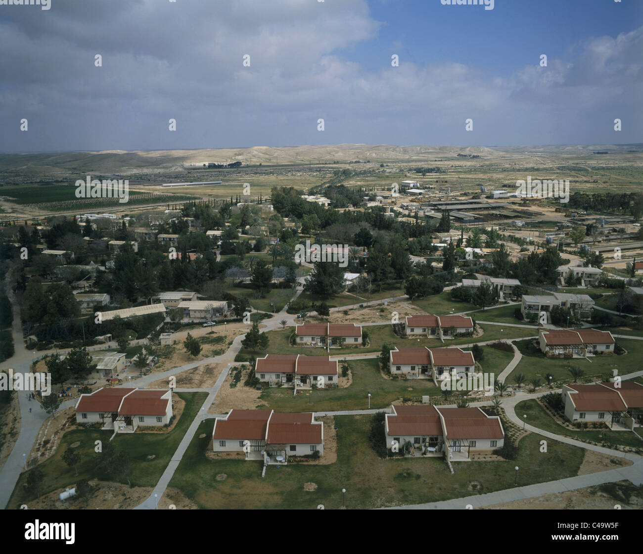 Aerial photograph of the village of Mash'abei Sade in the northern ...