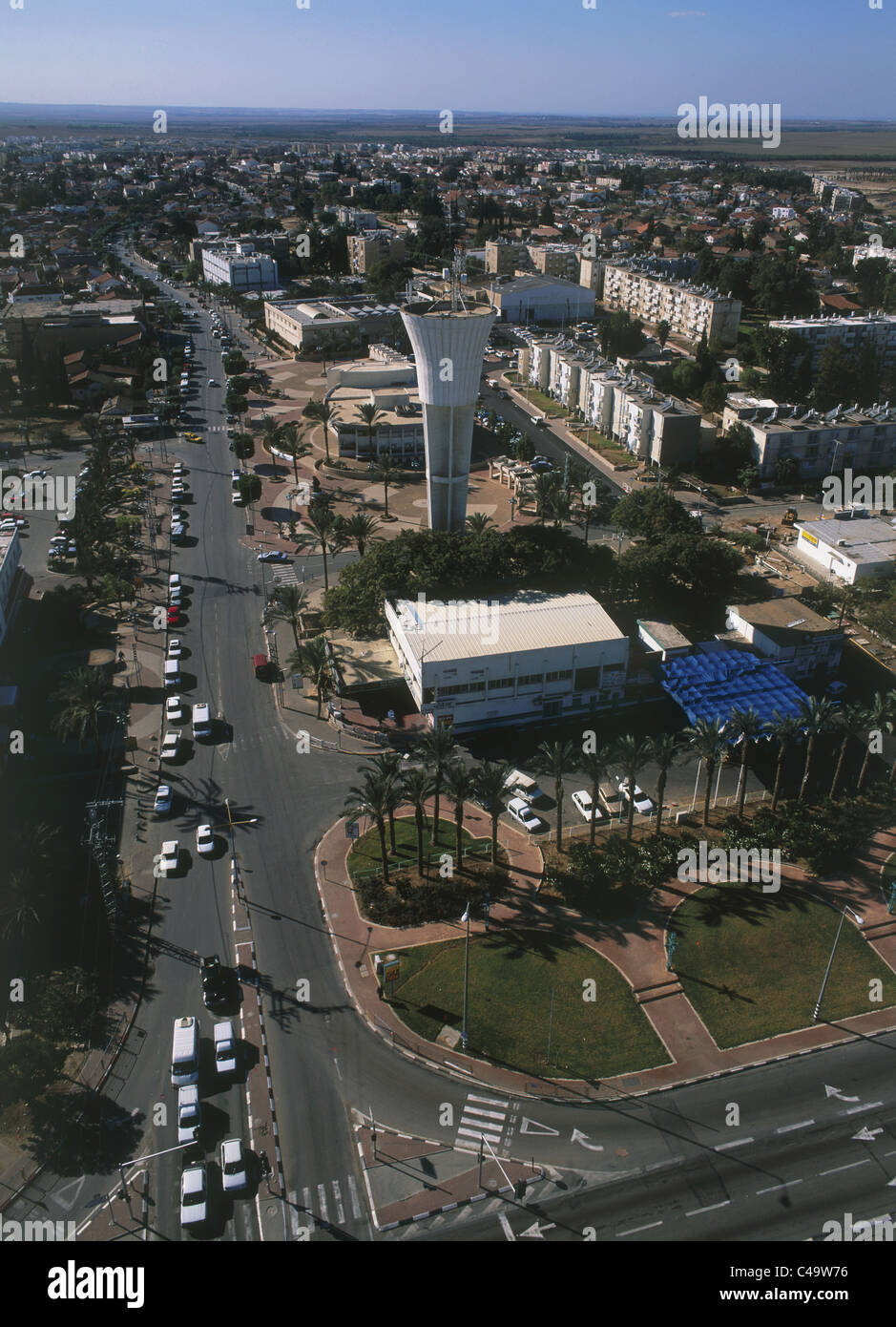 Aerial photograph of the town of Netivot in the northern Negev desert ...