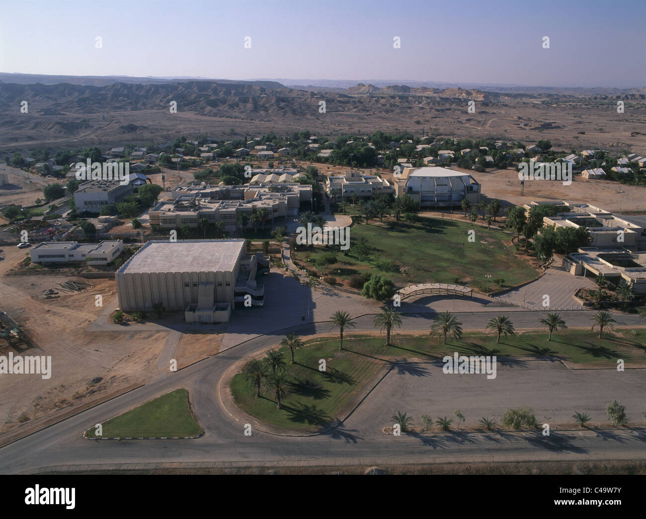 Aerial photograph of the Sapir center in the northern Negev desert ...