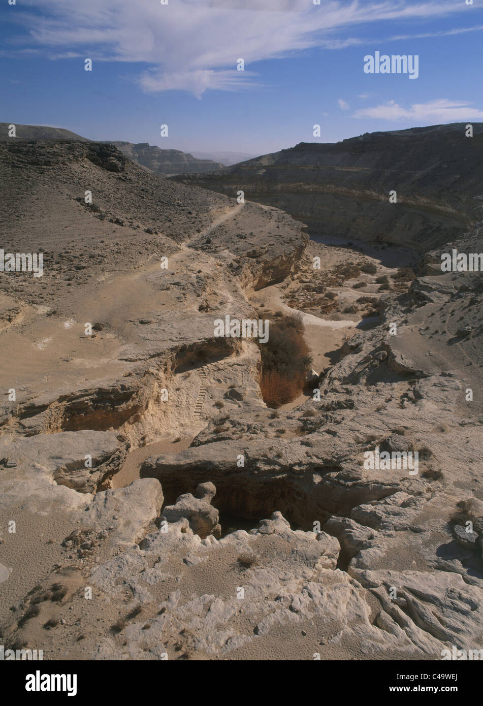 Aerial photograph of wadi Yorke'am in the Negev desert Stock Photo - Alamy