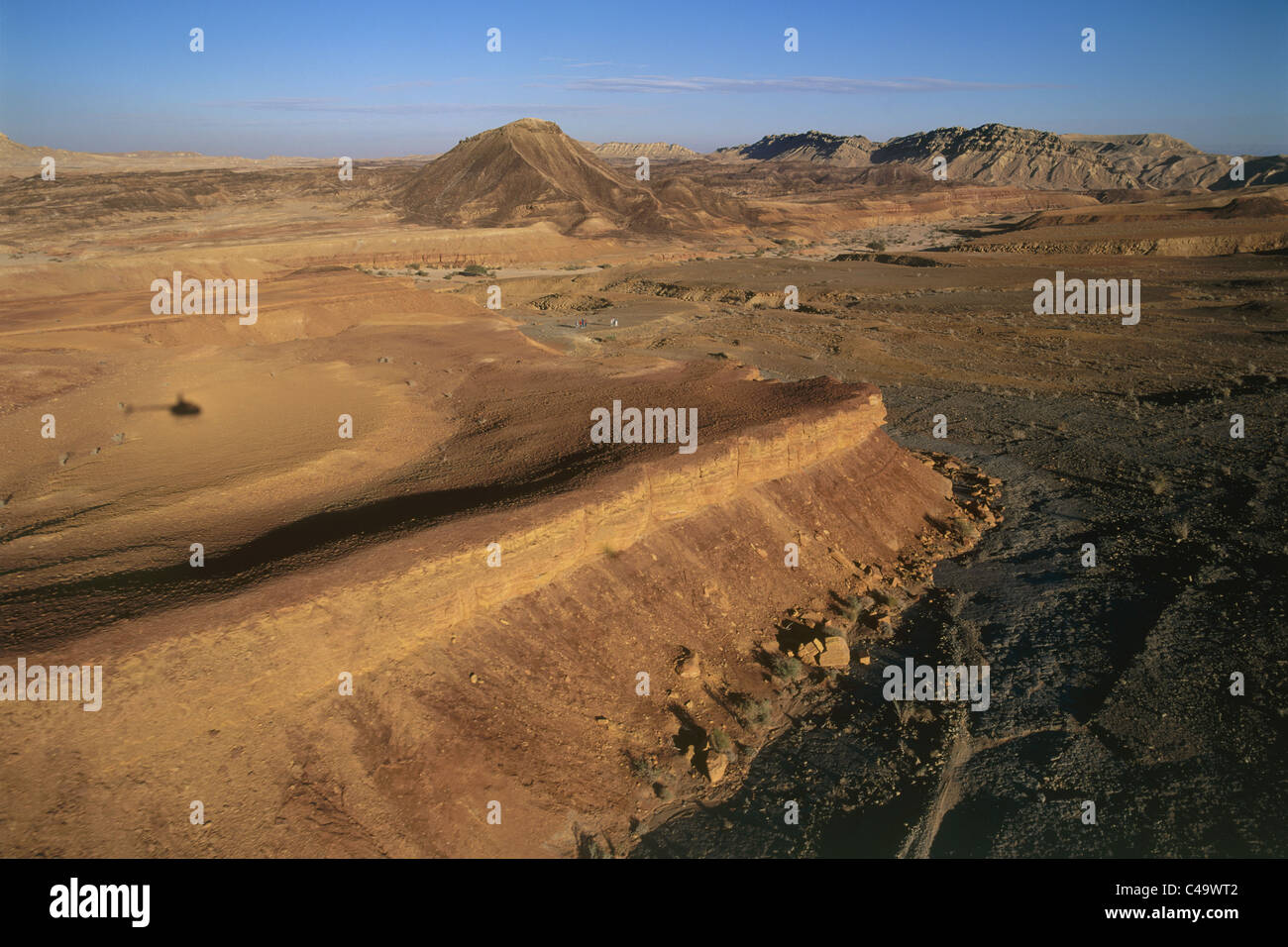 Aerial photograph of Saharonim's plain in the Negev desert Stock Photo ...