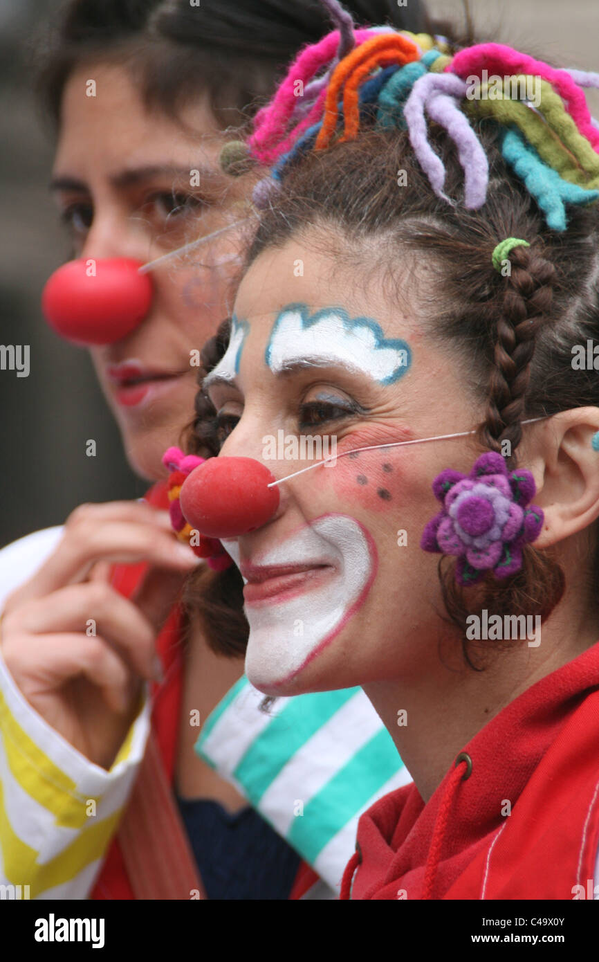 clown therapy members celebrating red nose day in rome italy Stock ...