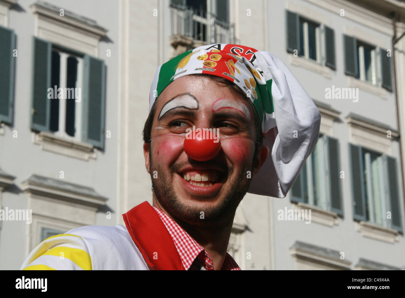 clown therapy members celebrating red nose day in rome italy Stock ...