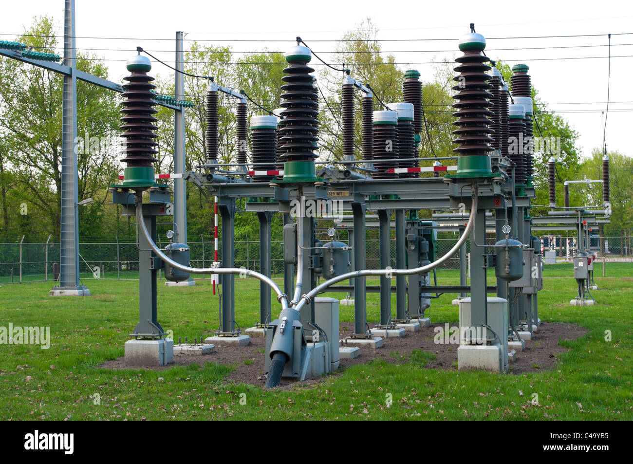part of a 110kv electric substation Stock Photo - Alamy