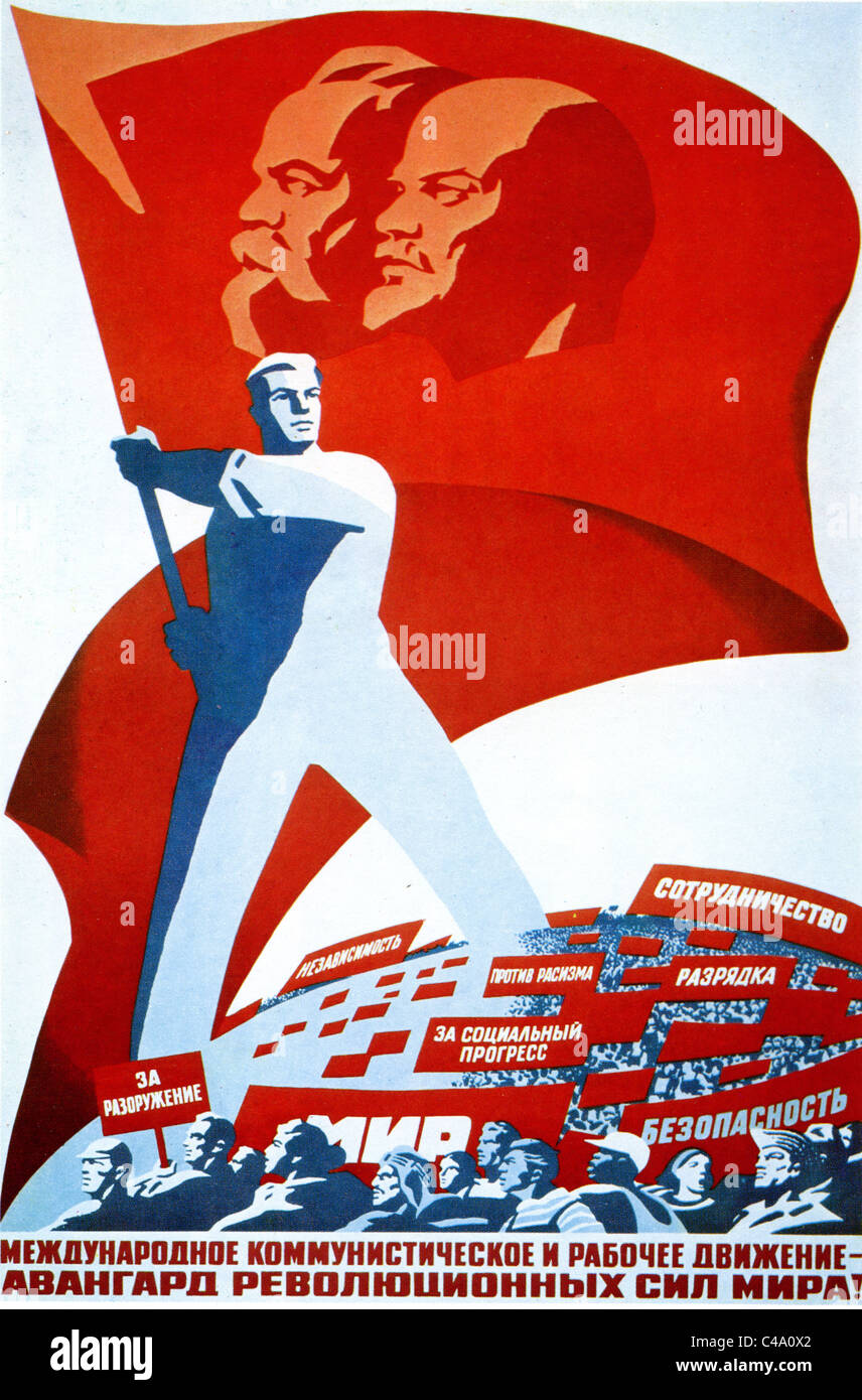 Flag with marx and lenin hi-res stock photography and images - Alamy