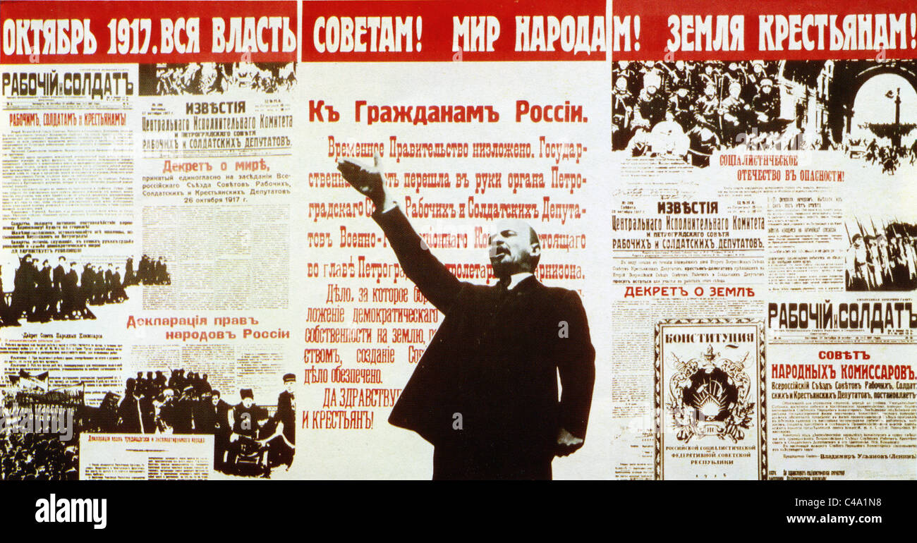 Glory of the Great October Socialist Revolution! Stock Photo - Alamy