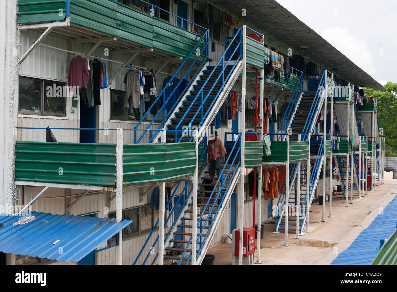 A view of a dormitory for foreign migrant workers in a rural area of ...