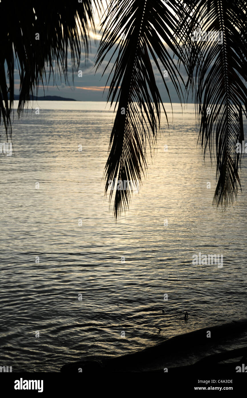 View from the shore, Isla Iguana, one of the San Blas islands, an ...