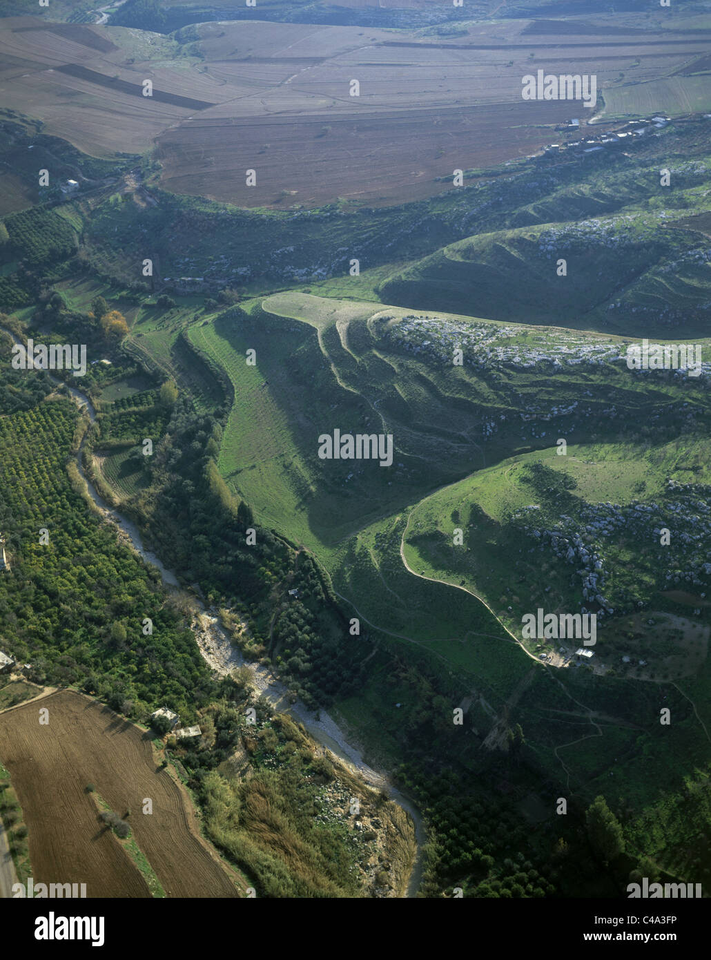Aerial photograph of the agriculture fields of Samaria Stock Photo - Alamy