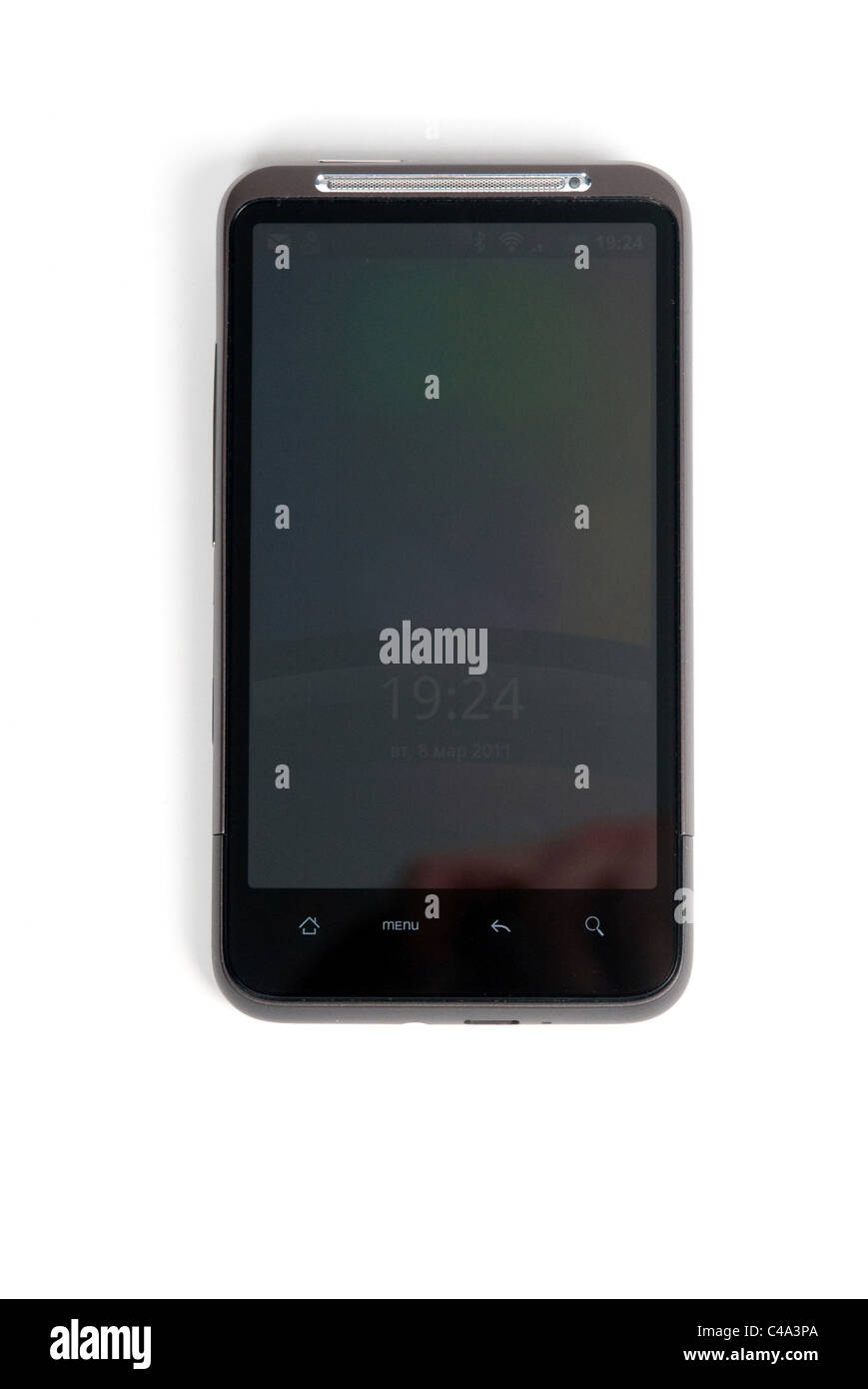 Smartphone with touch screen isolated on white background Stock Photo ...