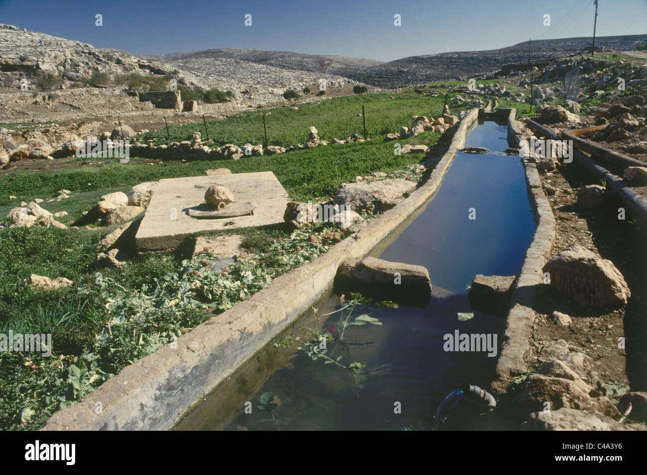 Photograph of a water canal in Samaria Stock Photo - Alamy