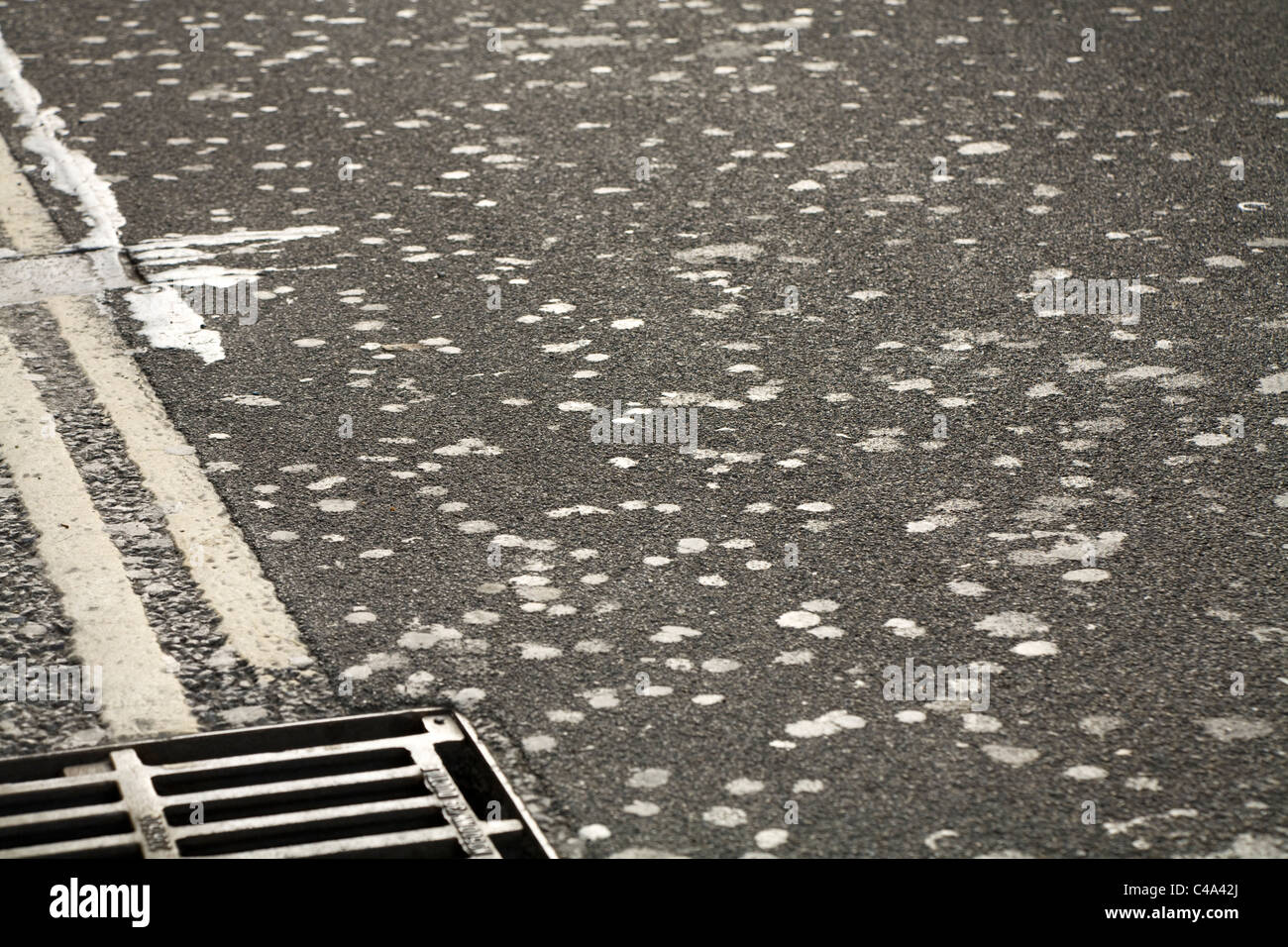 Chewing gum stuck on the street / road in Oxford Street, London. UK ...