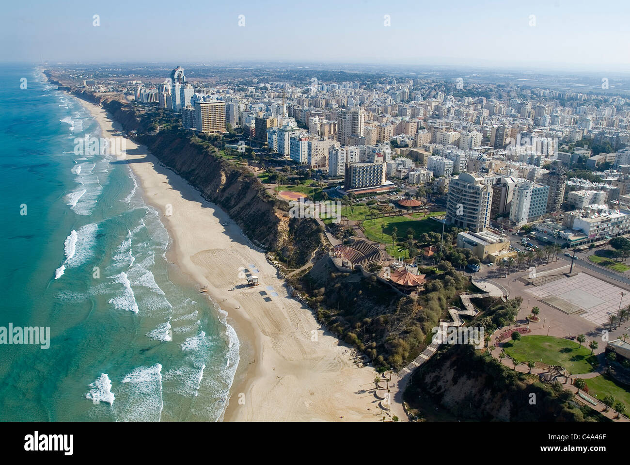 Aerial photograph of Natanya's coastline Stock Photo - Alamy