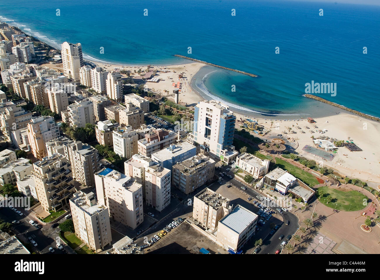 Aerial photograph of Natanya's coastline Stock Photo - Alamy