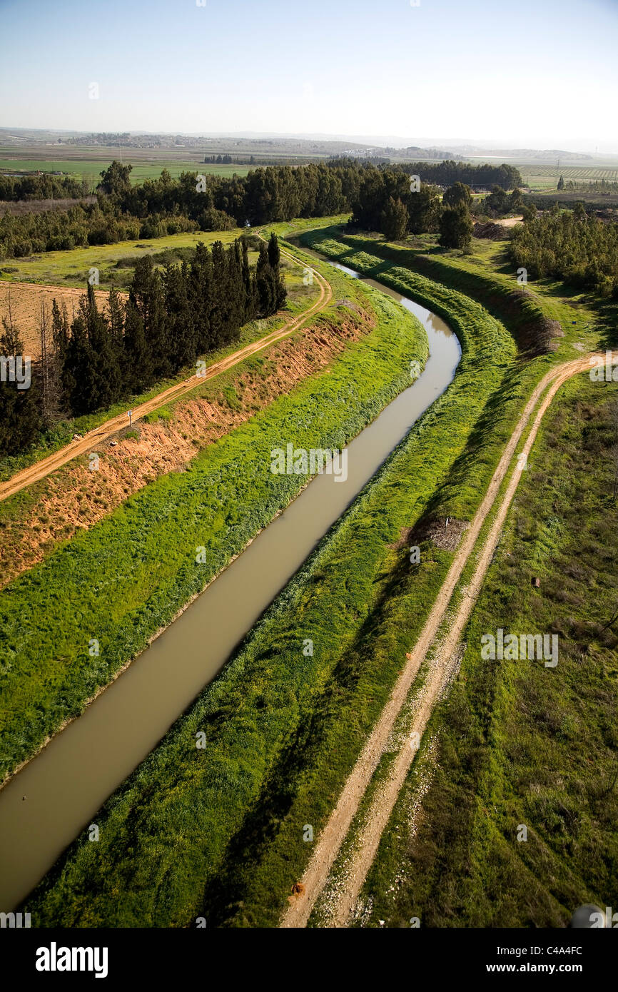 Aerial photograph of an open canal in the northern Sharon Stock Photo ...