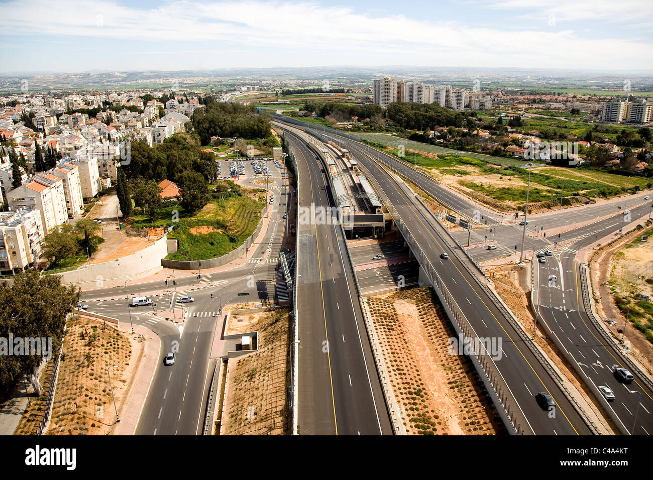 Aerial photograph of the city of Kfar Saba in the Sharon Stock Photo ...