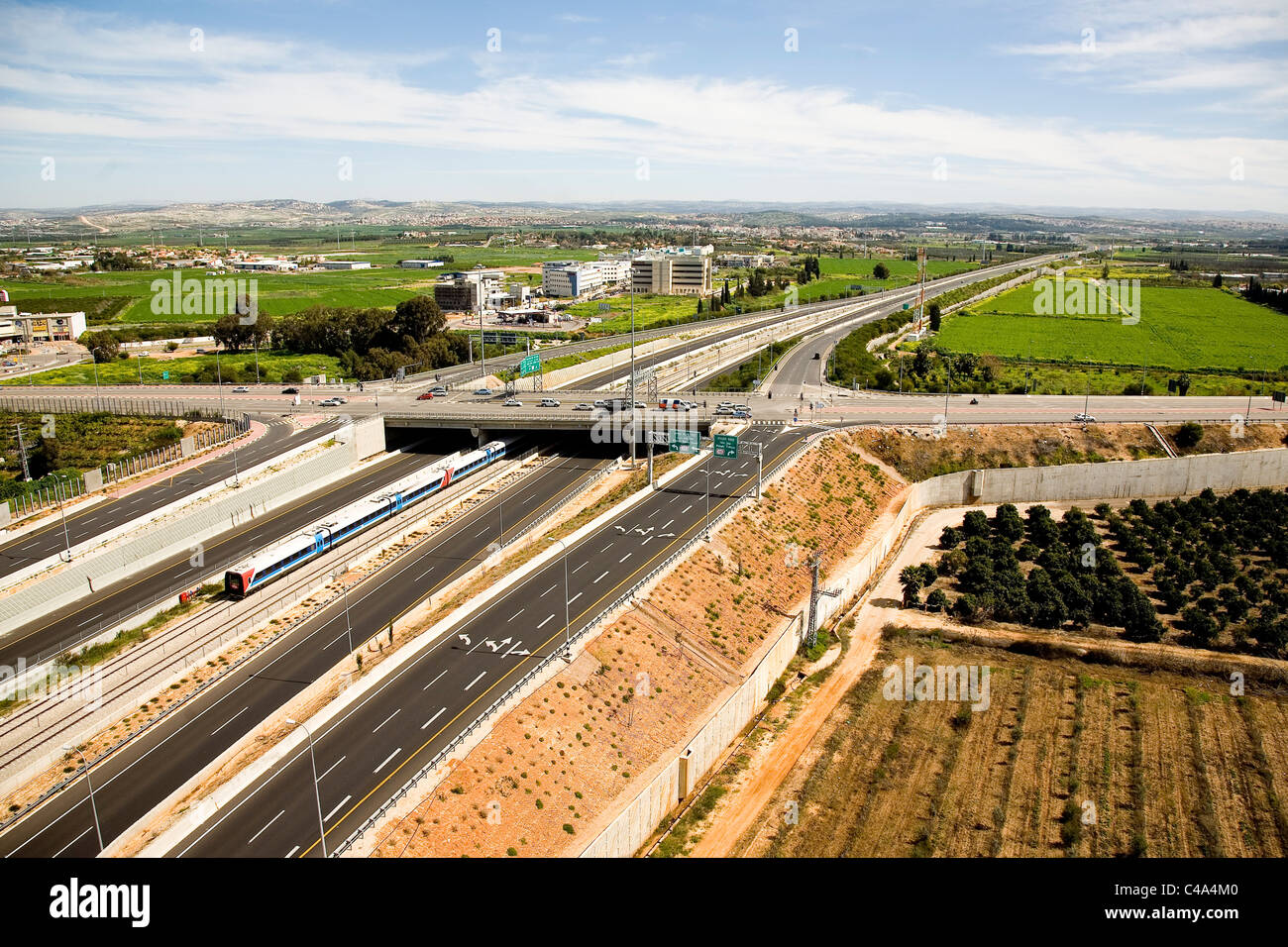 Aerial photograph of the city of Kfar Saba in the Sharon Stock Photo ...