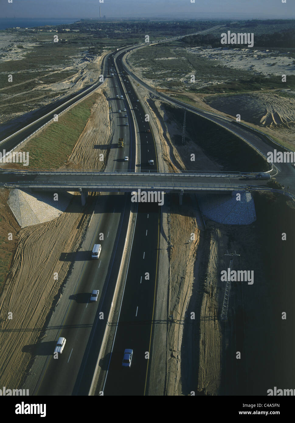 Aerial photograph of Bet Yannay intersection in the Coastal plain Stock ...