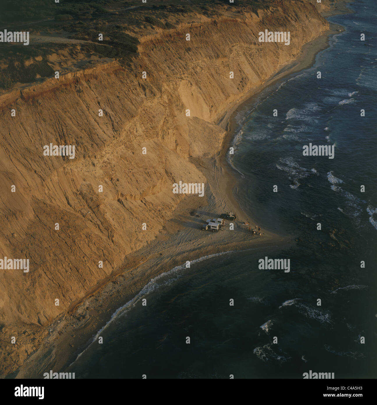 Aerial photograph of the limestone cliffs of Ga'ash coast Stock Photo ...
