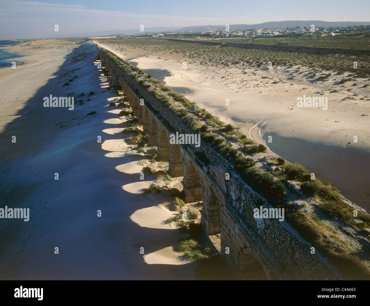 Aerial photograph of the Caesarea's aqueduct Stock Photo - Alamy