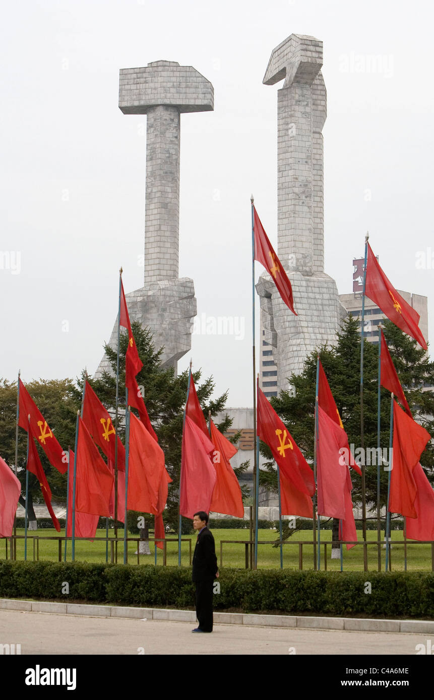 Monument to Party Foundation on Oct. 10 - Pyongyang, DPRK (North Korea ...