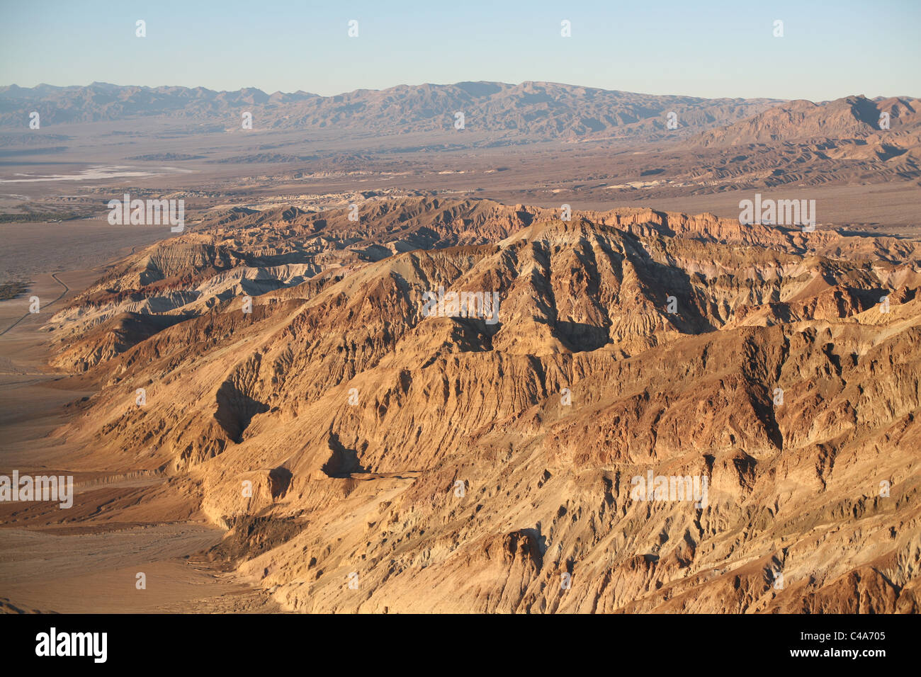 AERIAL VIEW. The Amargosa Range looking north towards Furnace Creek ...
