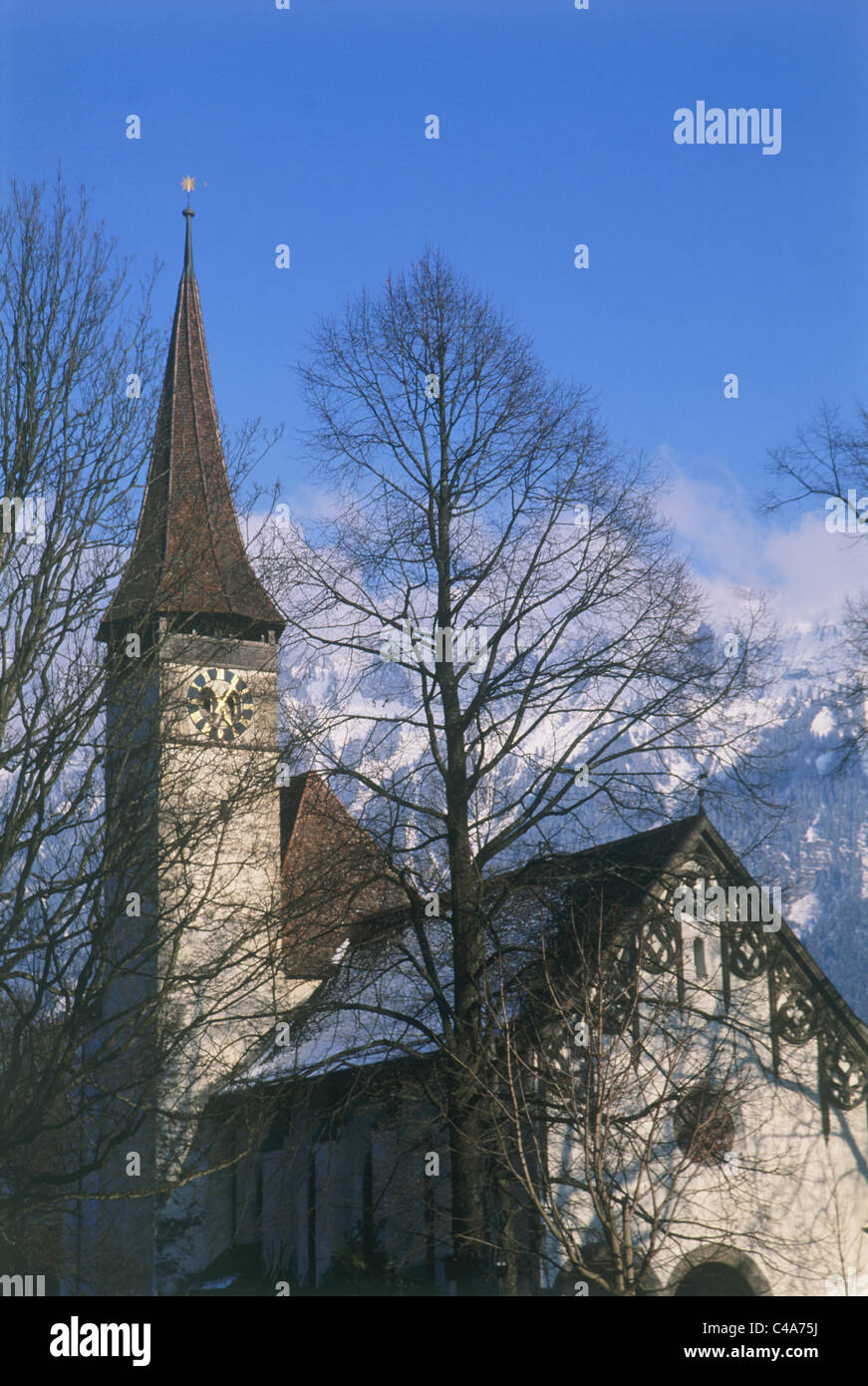 Photograph of a church in Switzerland Stock Photo - Alamy