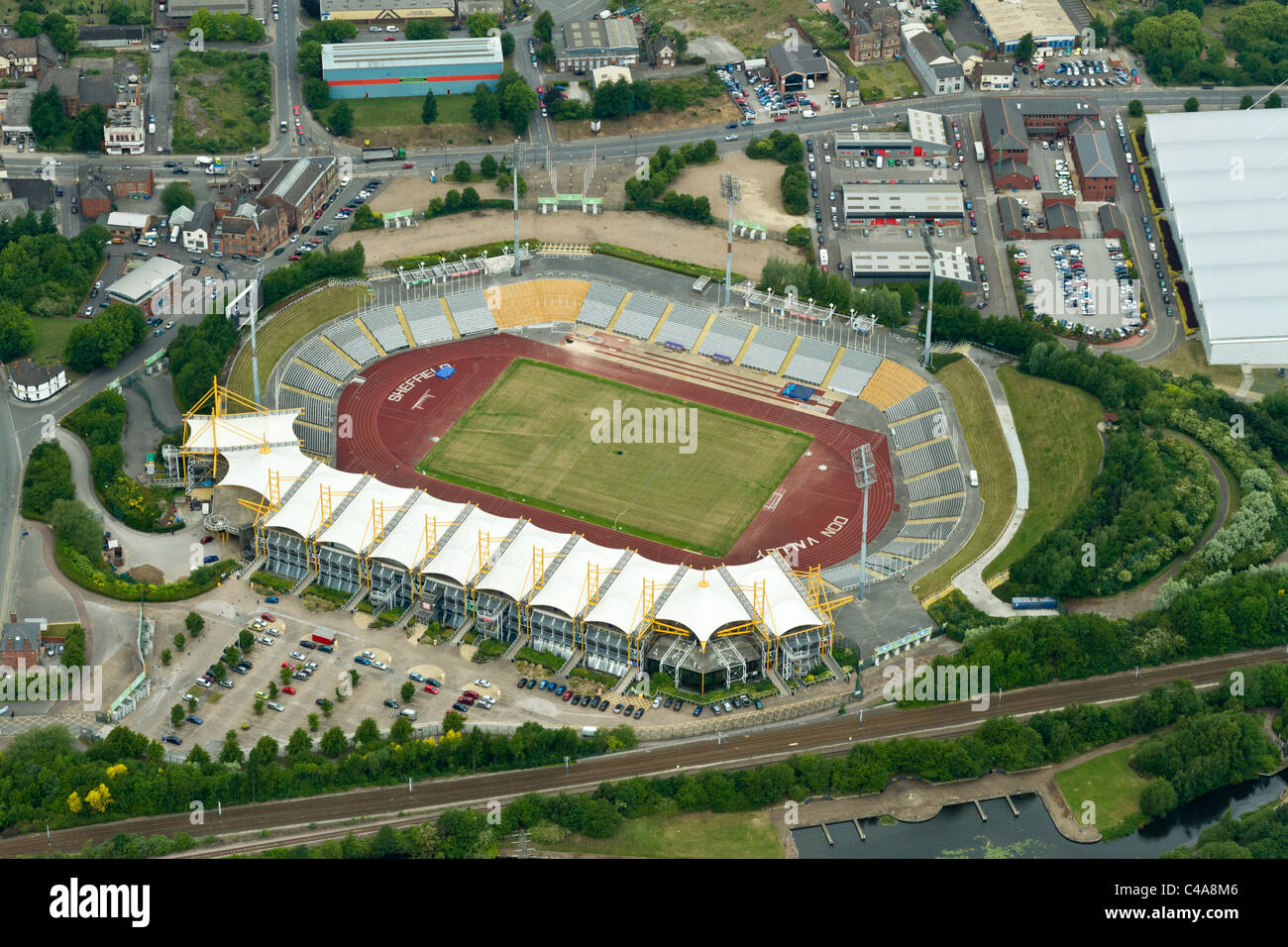 Don Valley Stadium, Sheffield South Yorkshire, UK, from above Stock ...