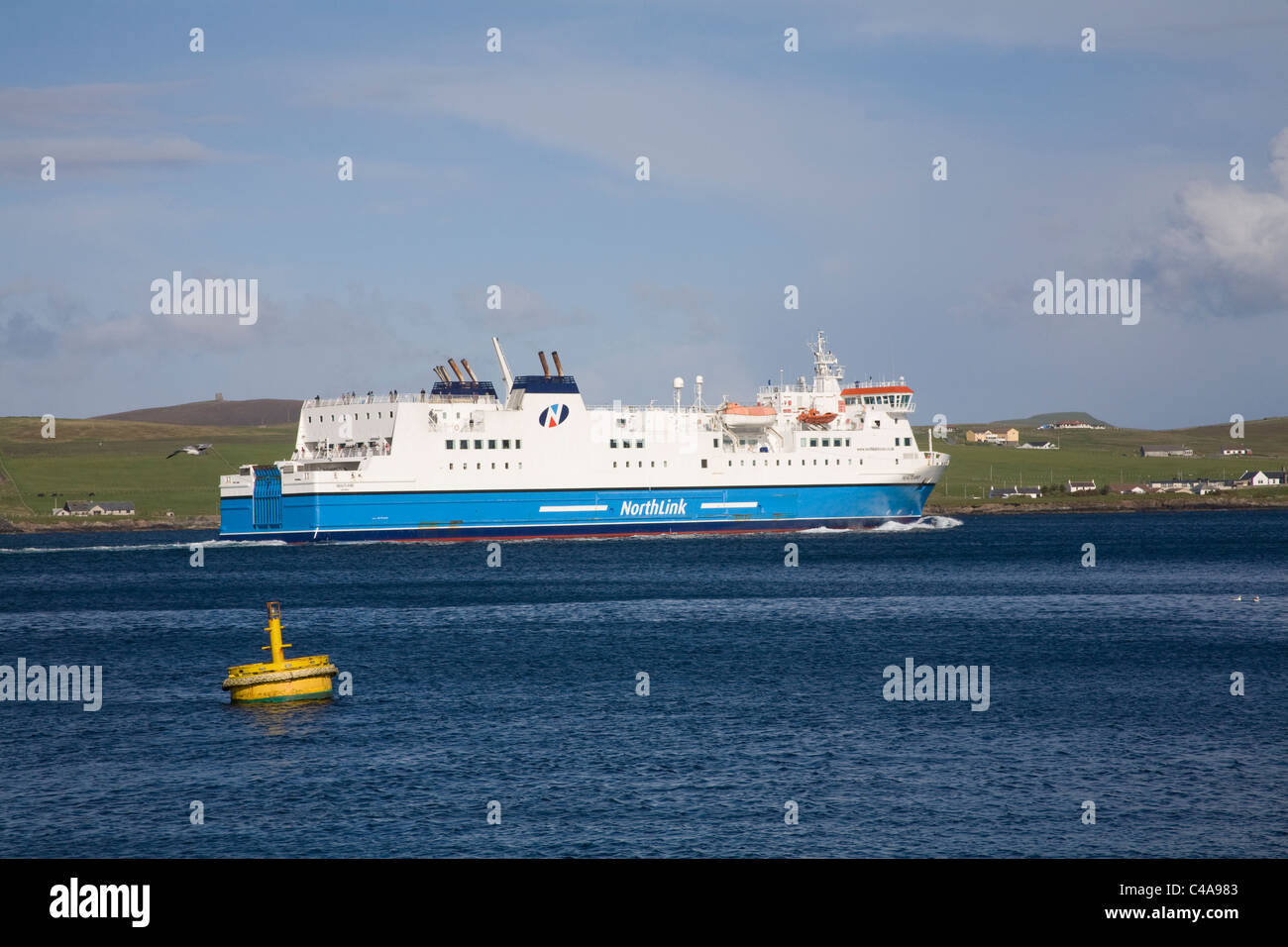 Lerwick Scotland UK Northlink Ferry Hjaltland leaving the harbour on ...