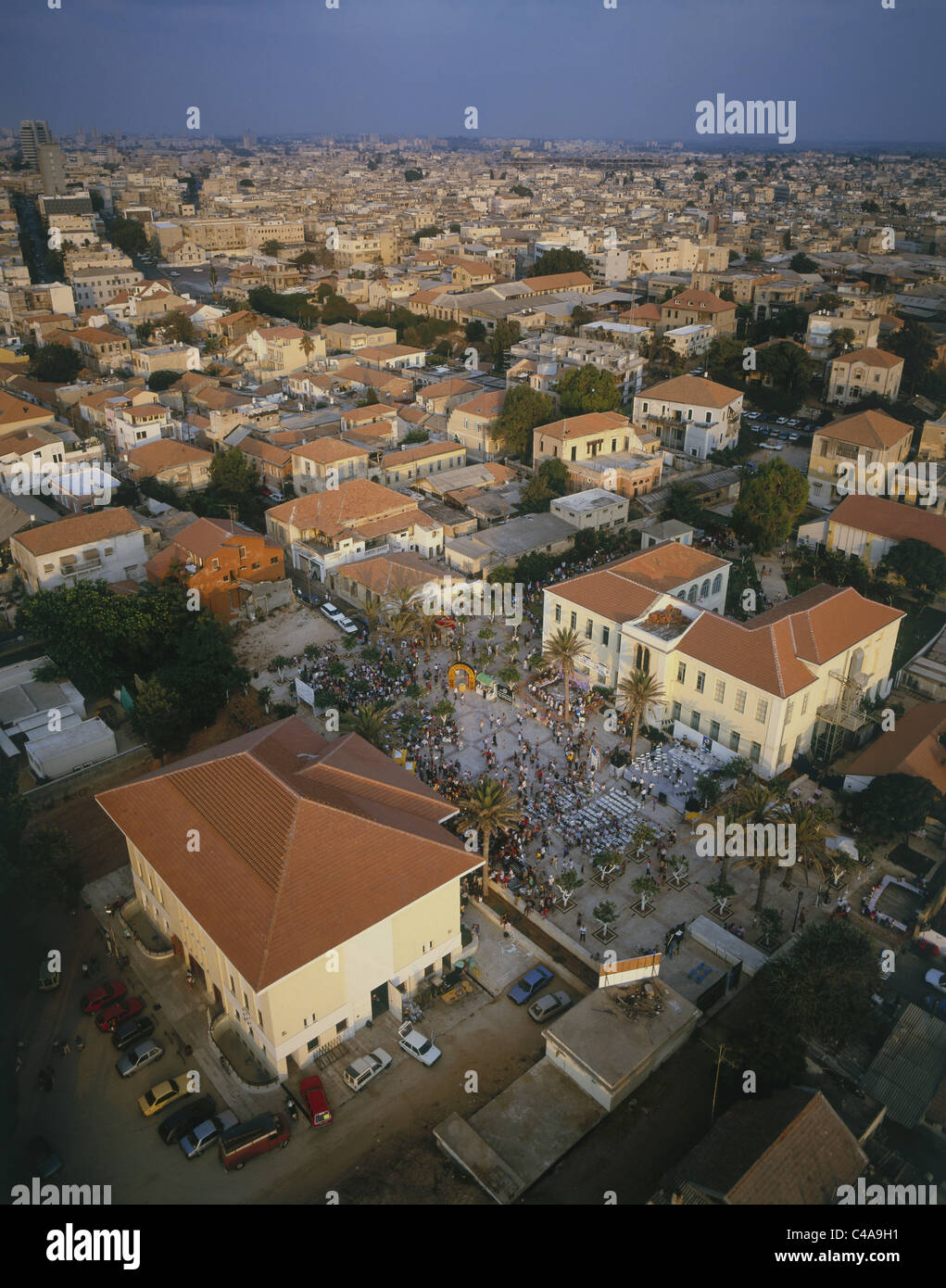 Aerial photograph of the Suzanne Dellal Center in Southern Tel Aviv ...