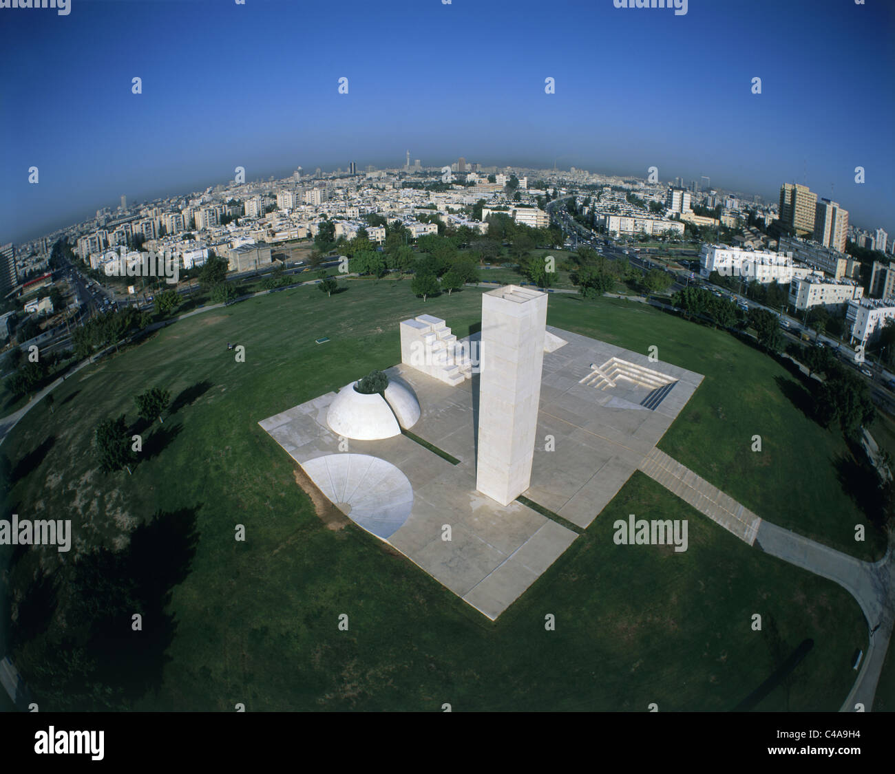 Aerial view of a statue in the Edith Wolfson Park in Tel Aviv Stock ...