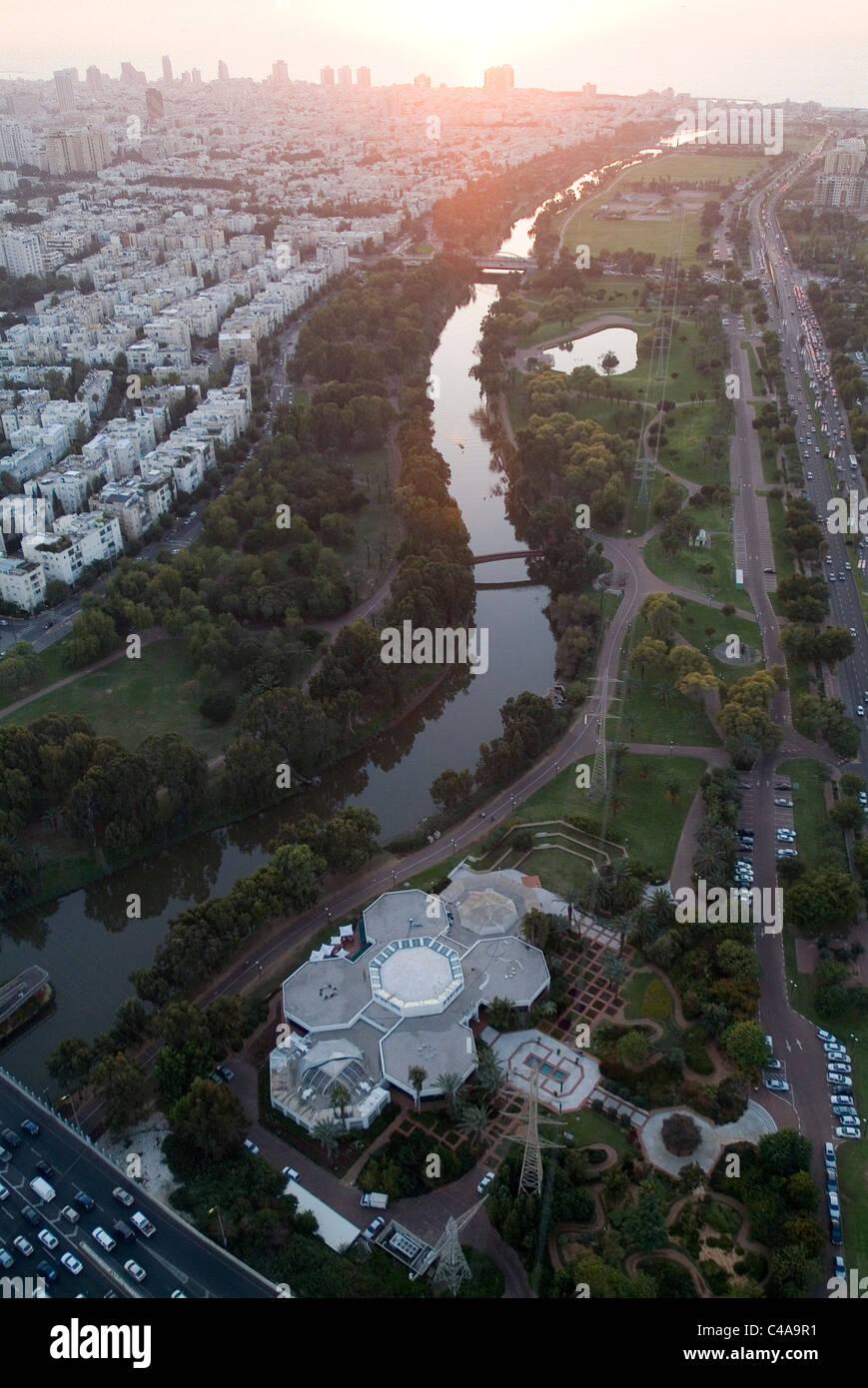 Aerial photograph of the Yarkon river in Tel Aviv Stock Photo - Alamy