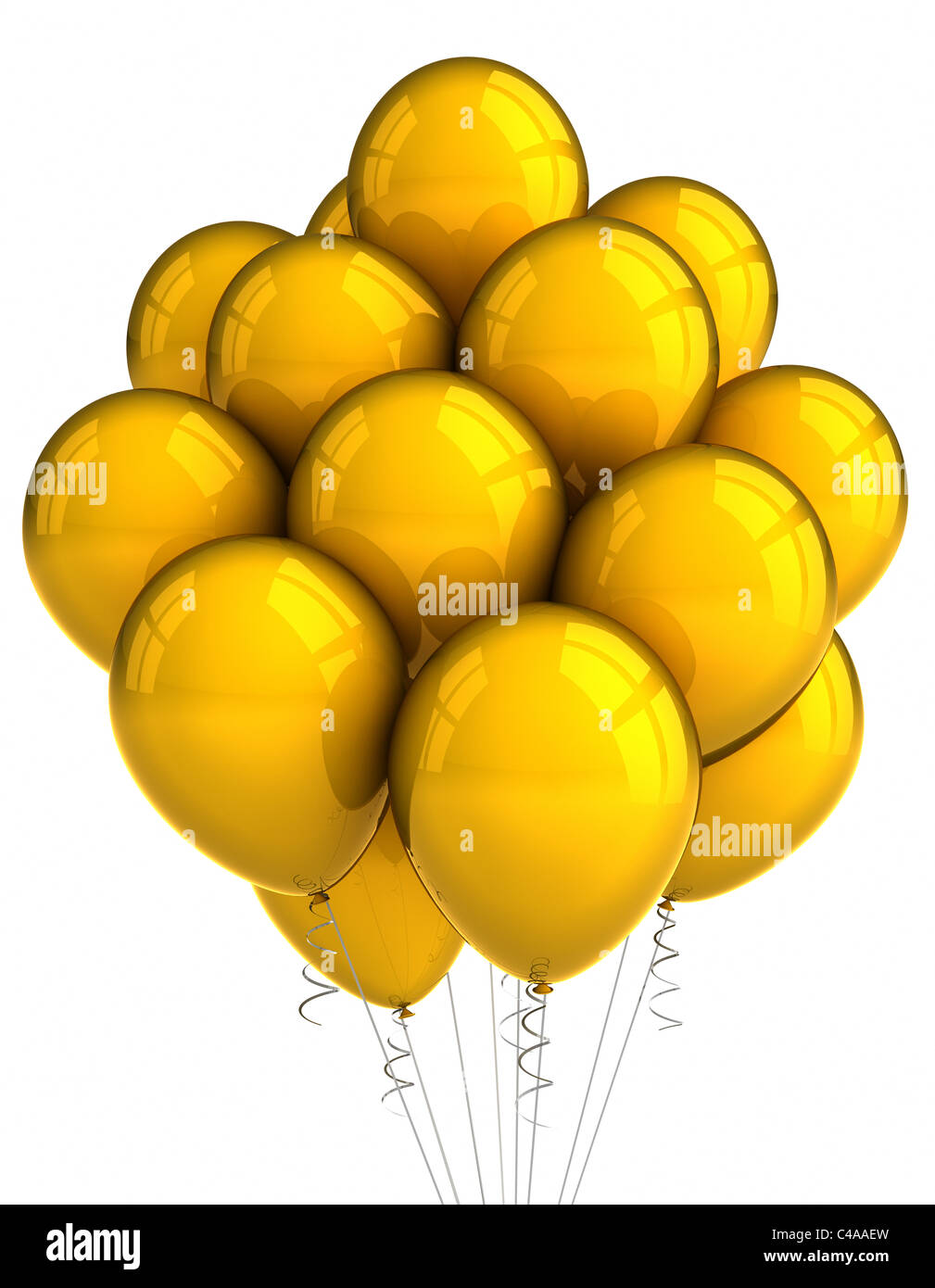 Yellow party balloons Stock Photo - Alamy