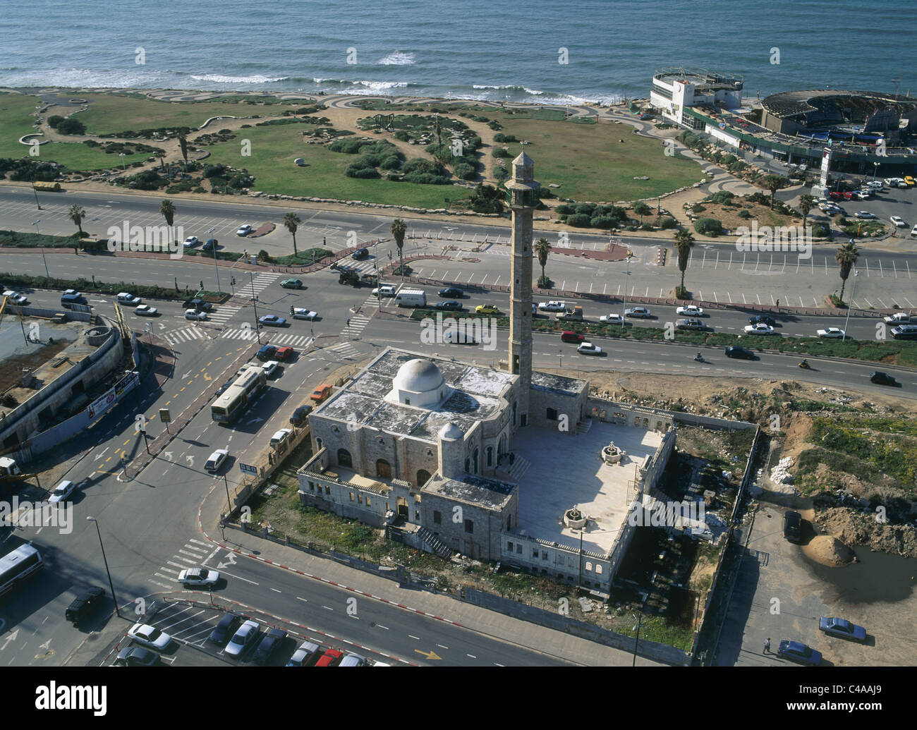 Aerial photograph of the Hassan Beck Mosque in southern Tel Aviv Stock ...