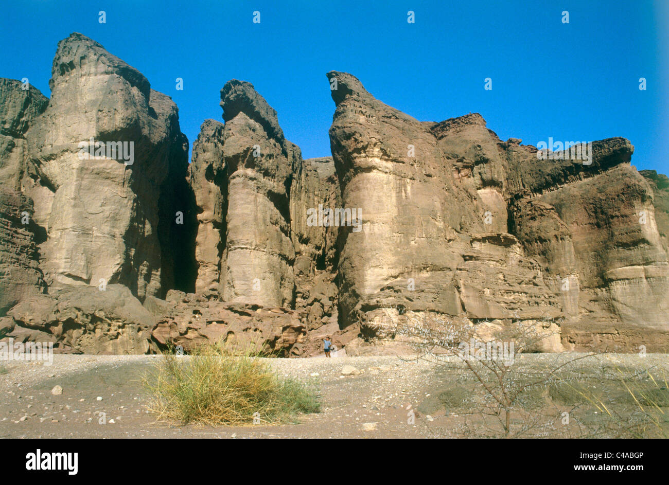 Abstract view of Solomon's pillars in the Timna valley Stock Photo - Alamy